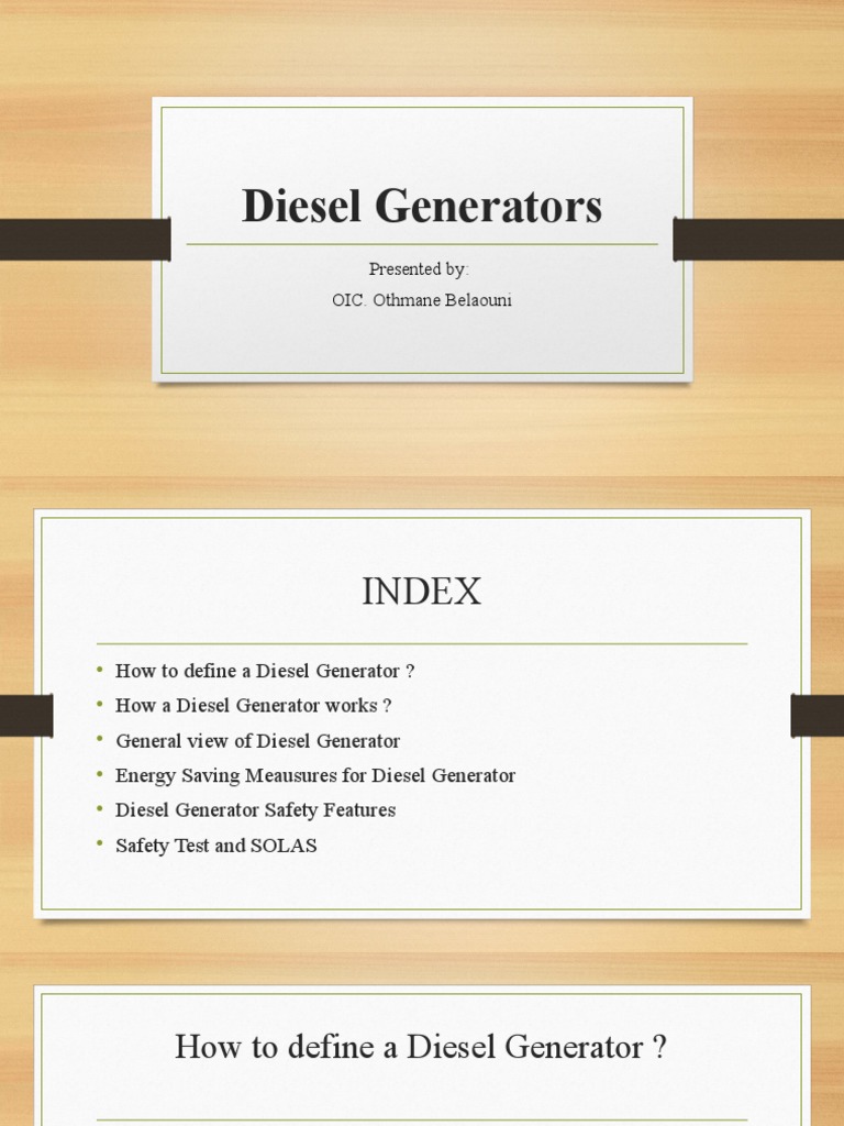 Diesel Generator Overview and Safety Guide | PDF | Technology ...