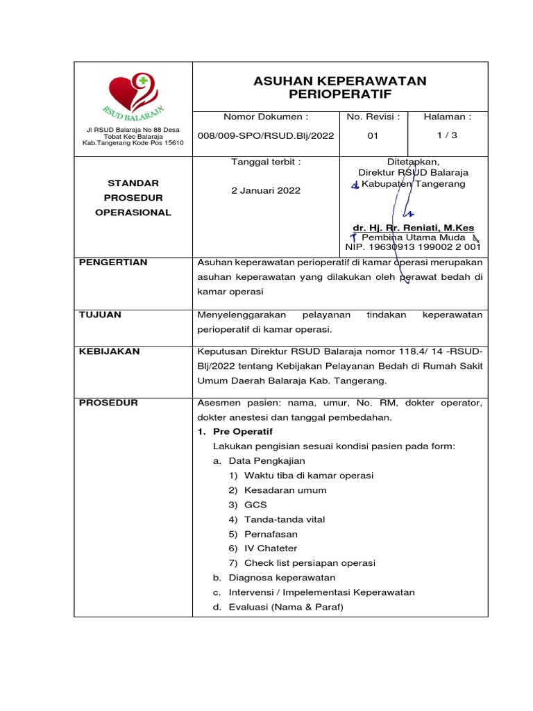 9-Spo Asuhan Keperawatan Perioperatif | PDF | Sains & Matematika