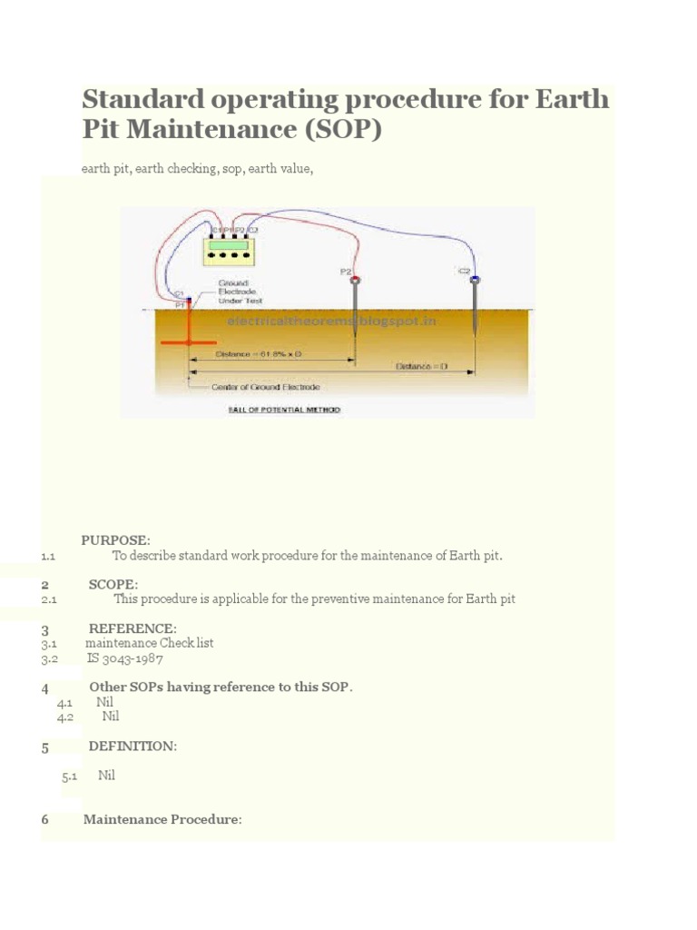 Earth Pit Maintenance SOP Guide | PDF | Science & Mathematics | Computers