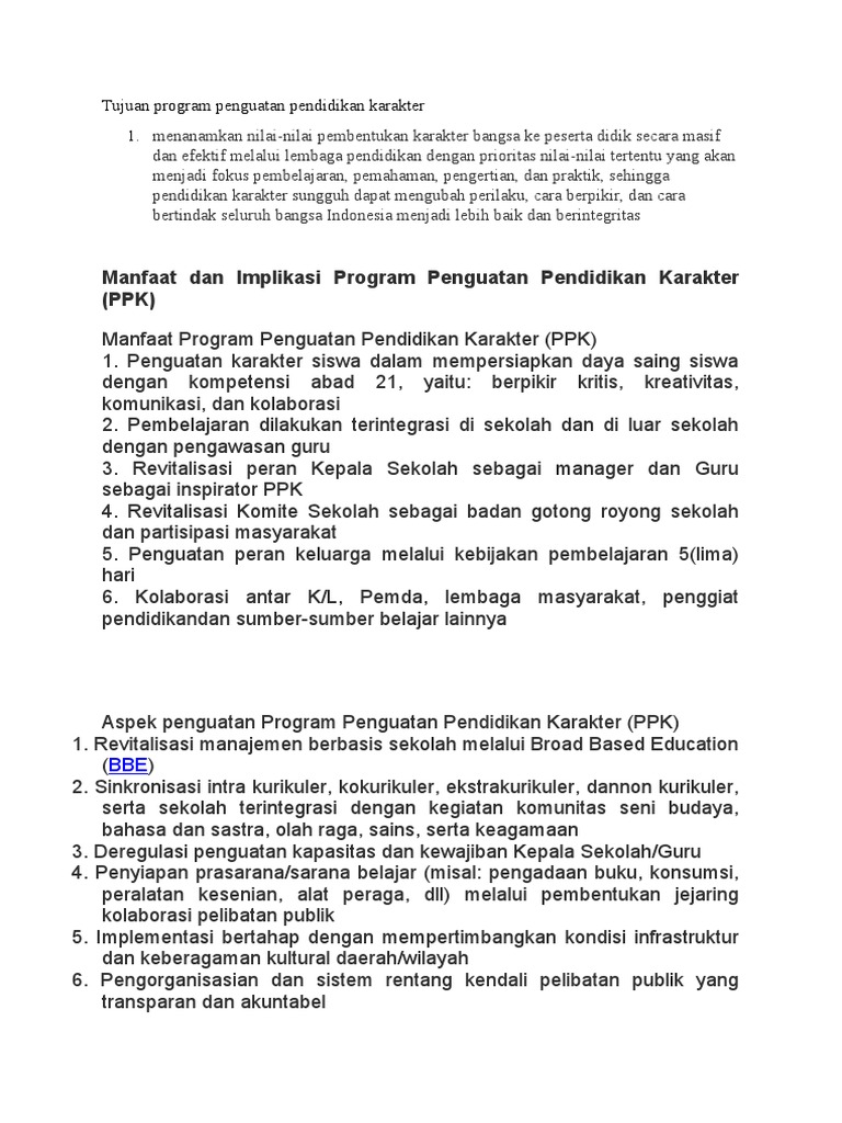 Program Penguatan Pendidikan Karakter | PDF