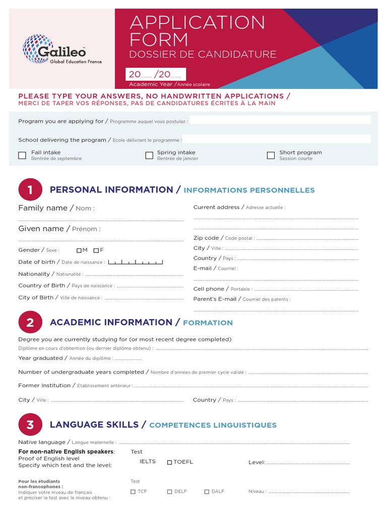 GGE INTER Application Form | PDF | Services financiers | Enseignement ...