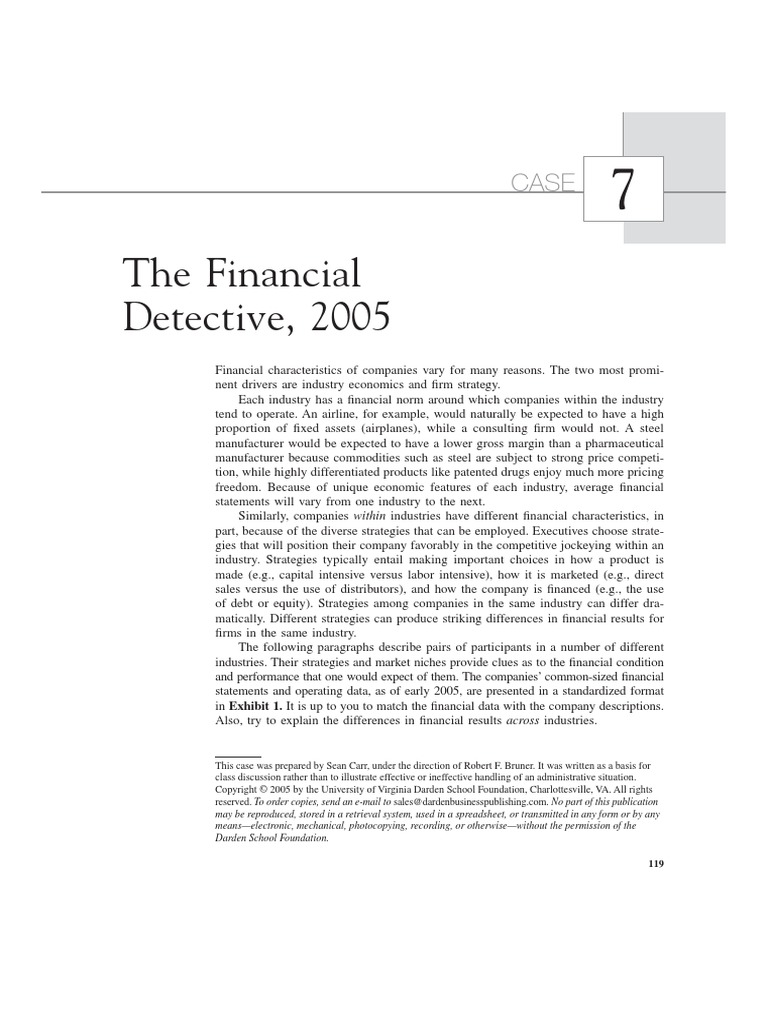Case Financial Detective | PDF | Equity (Finance) | Retail