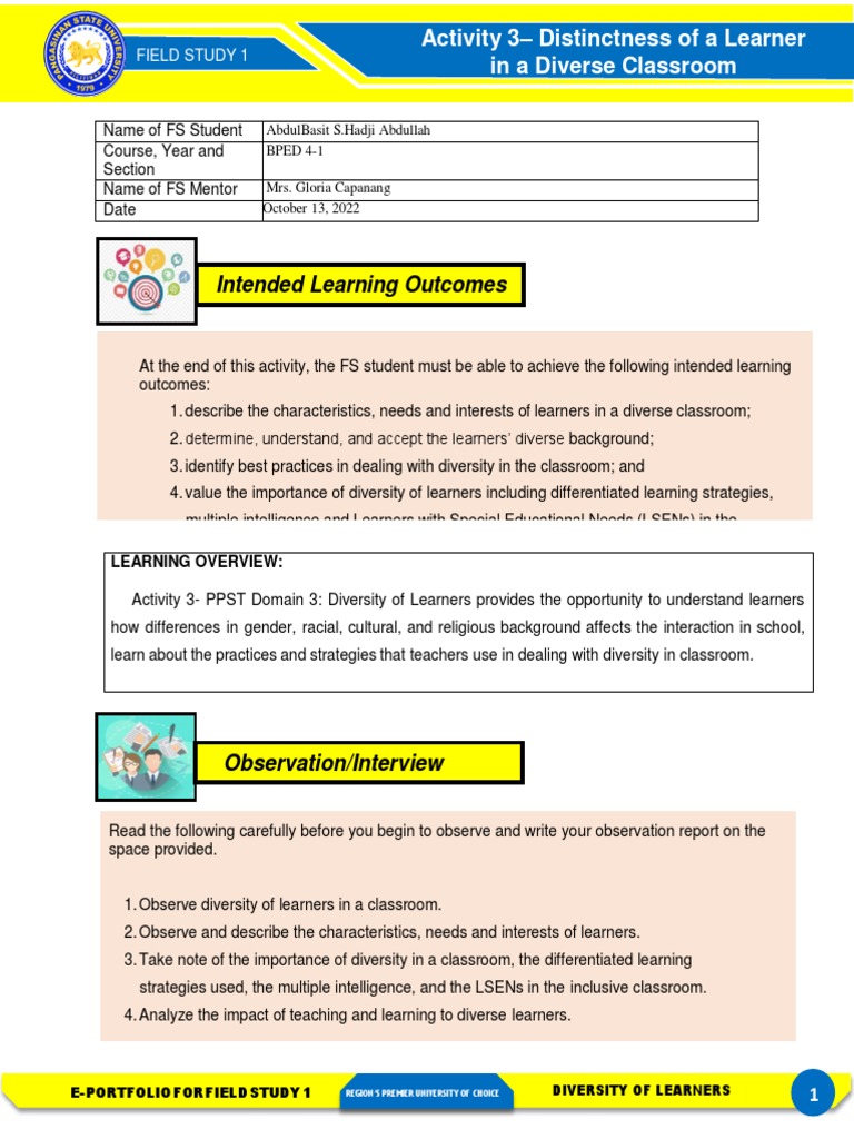 FS1-Activity-3 AbdulBasit S. Hadji Abdullah | PDF | Learning | Teachers