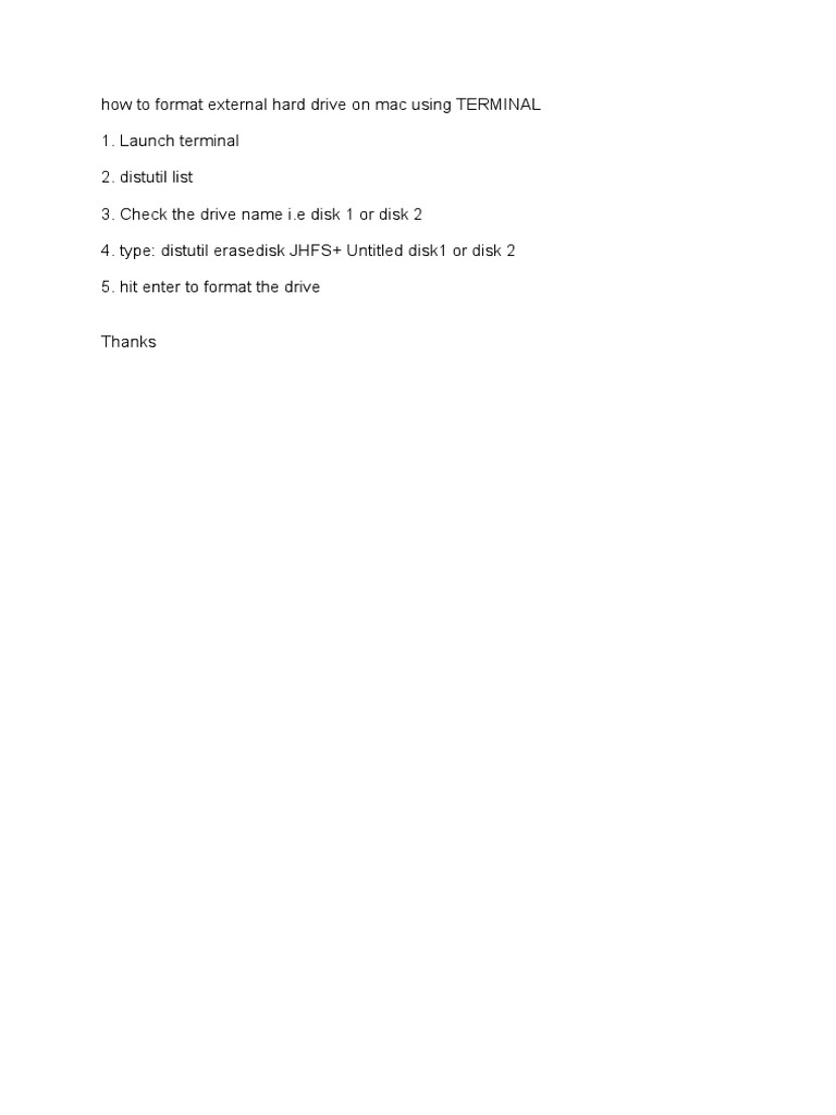 How To Format External Hard Drive On Mac Using TERMINAL | PDF How To Format External Hard Drive On Mac Using TERMINAL | PDF