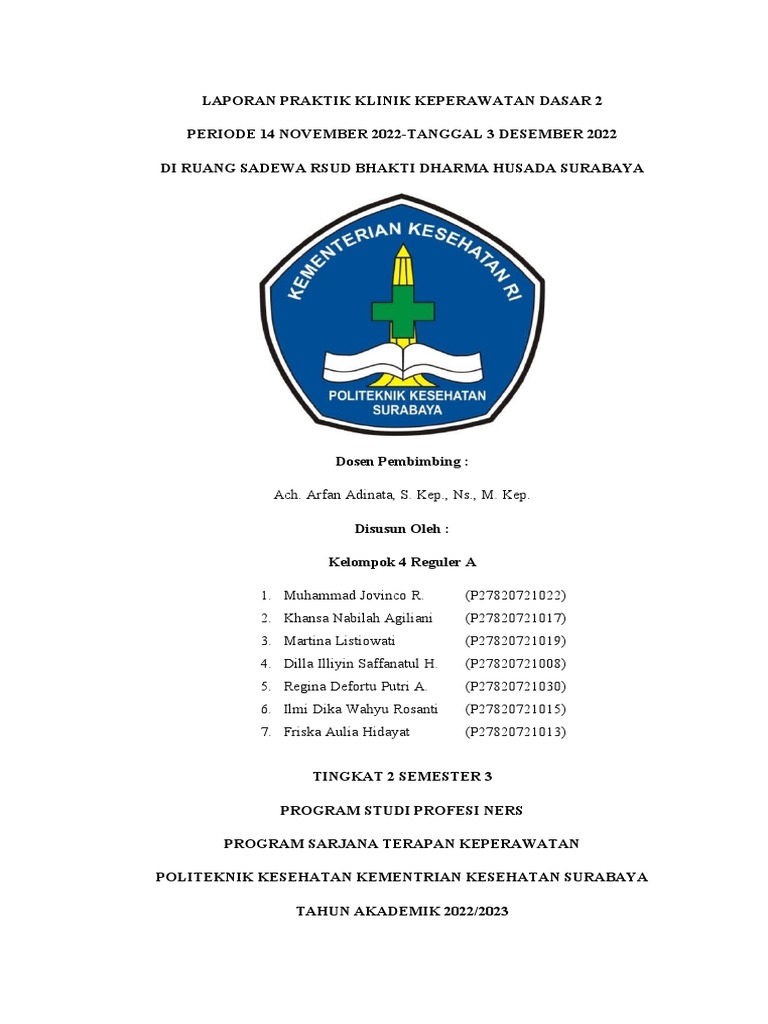 Laporan Praktik Keperawatan Jovinco | PDF | Kesehatan Holistik