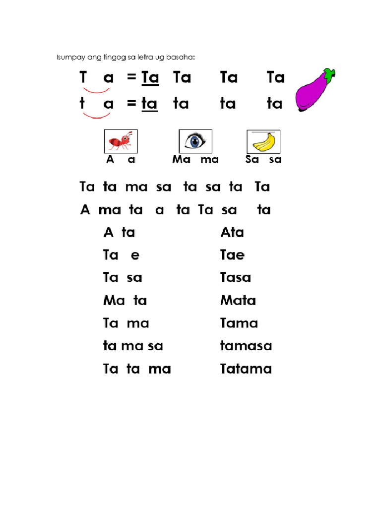 Basahon - Ta Ka Ya | PDF