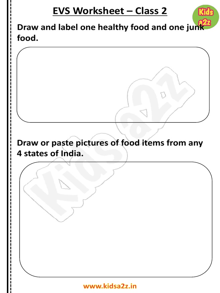 Food We Eat Class 2 Evs Worksheet 7 | PDF