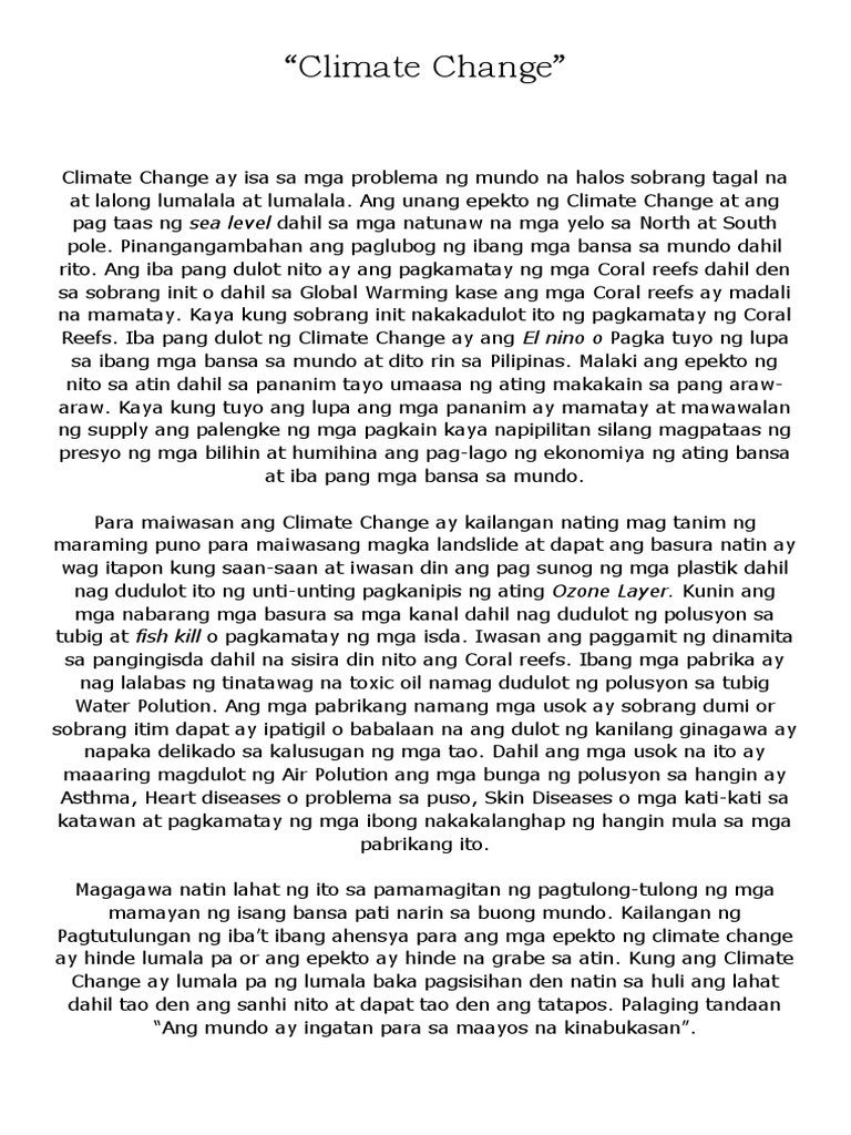 Climate Change | PDF