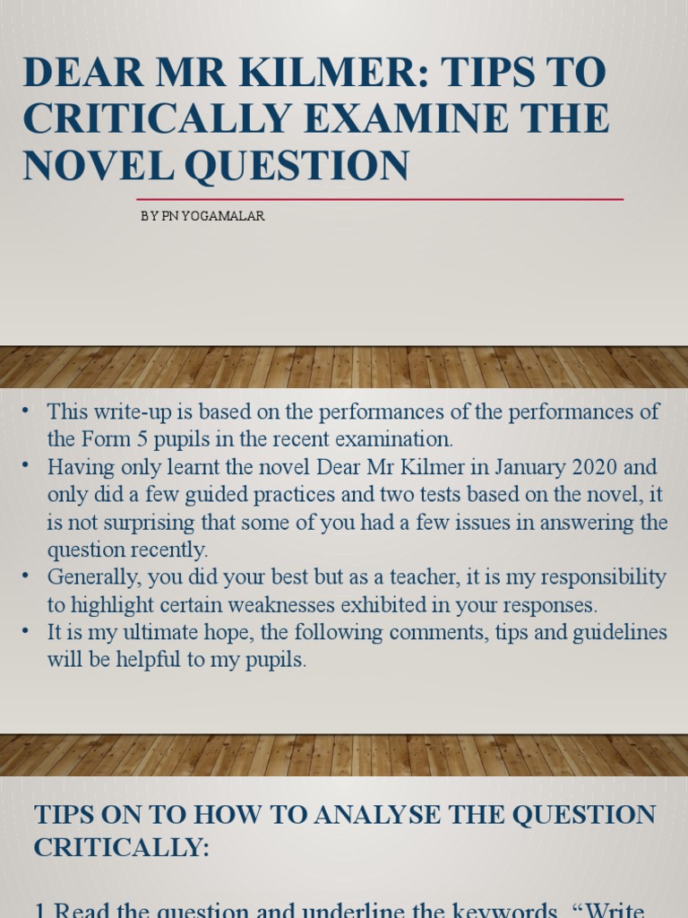 Dear MR Kilmer | PDF