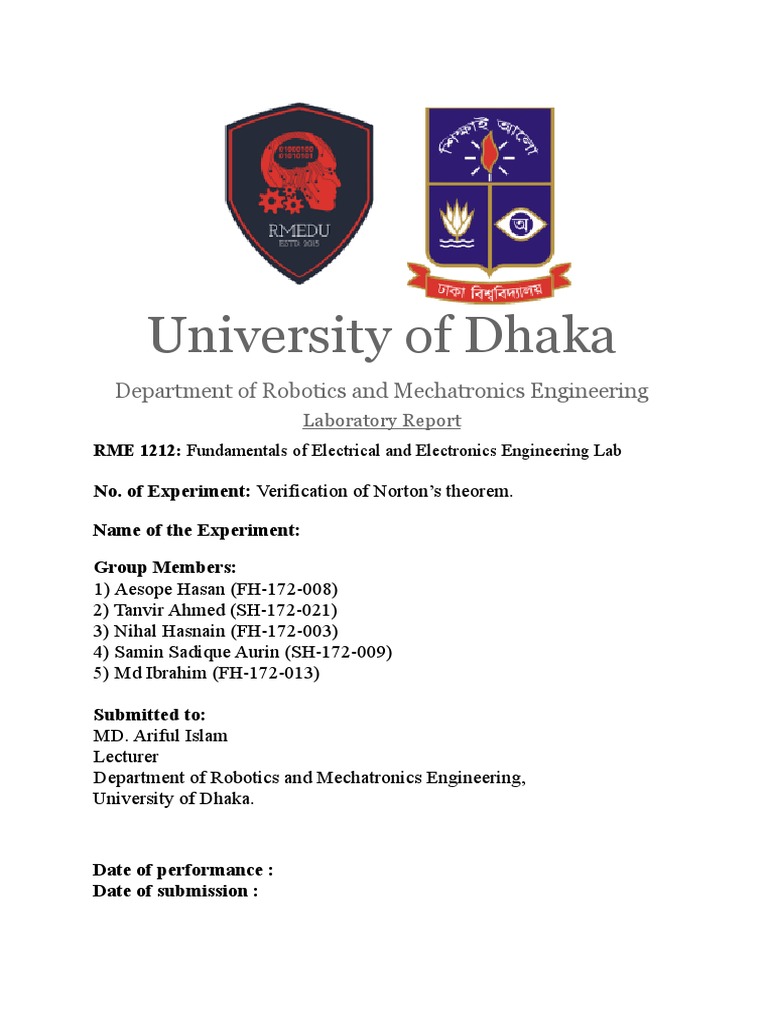Norton Experiment | PDF | Electrical Network | Resistor