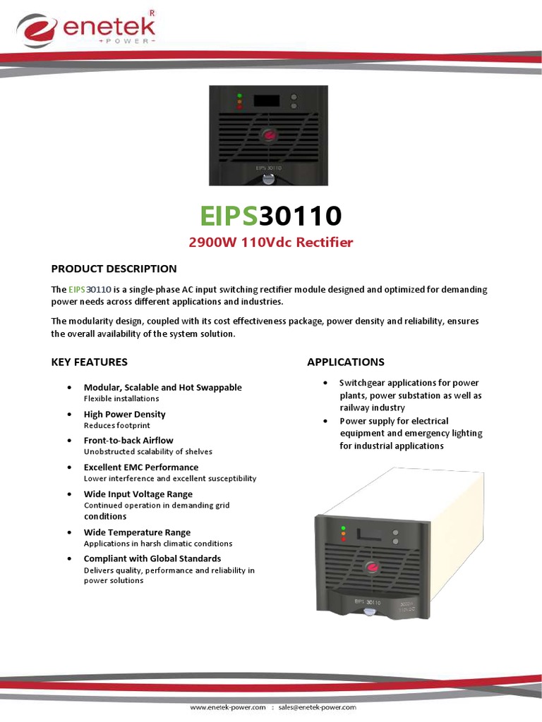 EIPS30110 (3000W) Rectifier Module Rev00 | PDF | Rectifier | Alternating Current