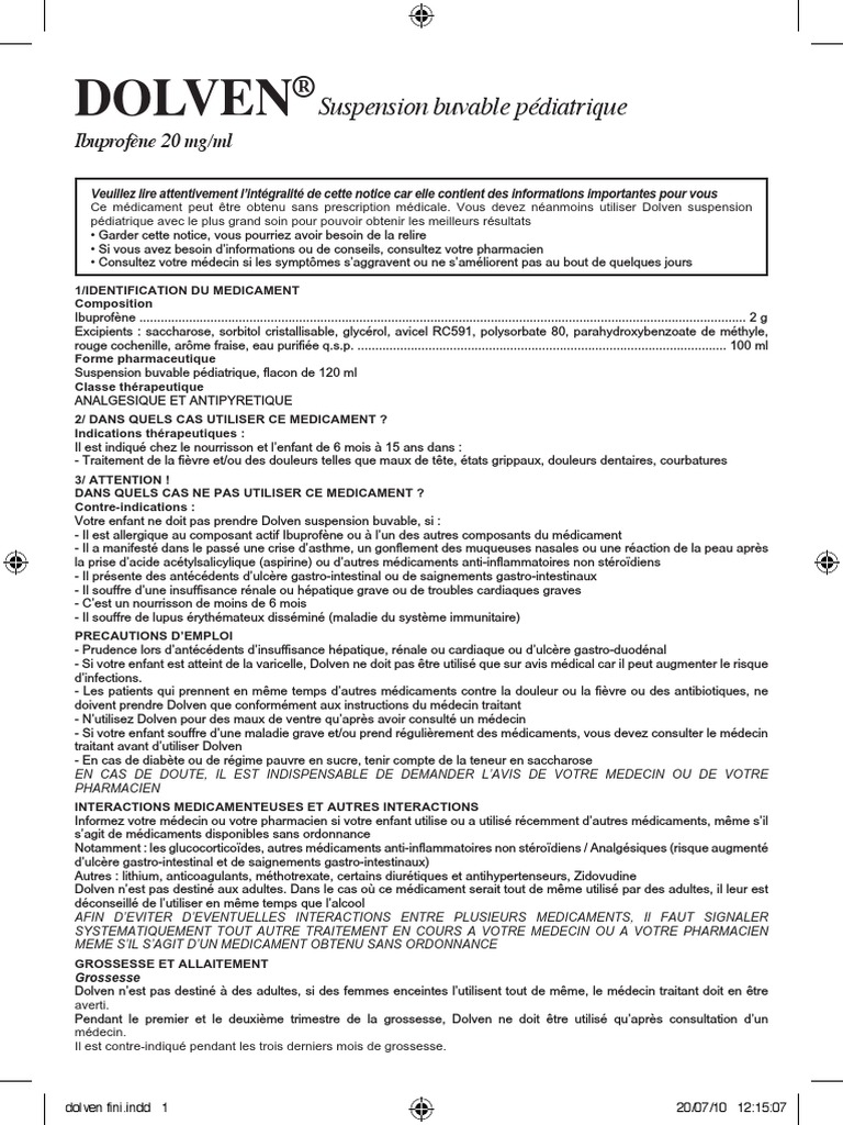 DOLVEN | PDF | Aspirine | Sciences de la santé
