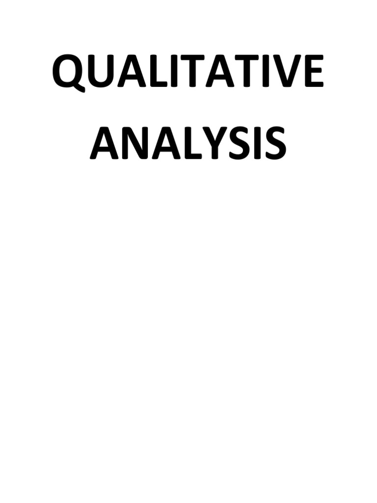 Qualitative Analysis of Three Unknown Inorganic Salts | PDF | Ammonium ...