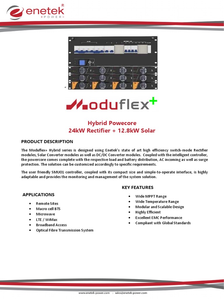 Enetek 24kW Hybrid Rectifier Module | PDF | Rectifier | Solar Power