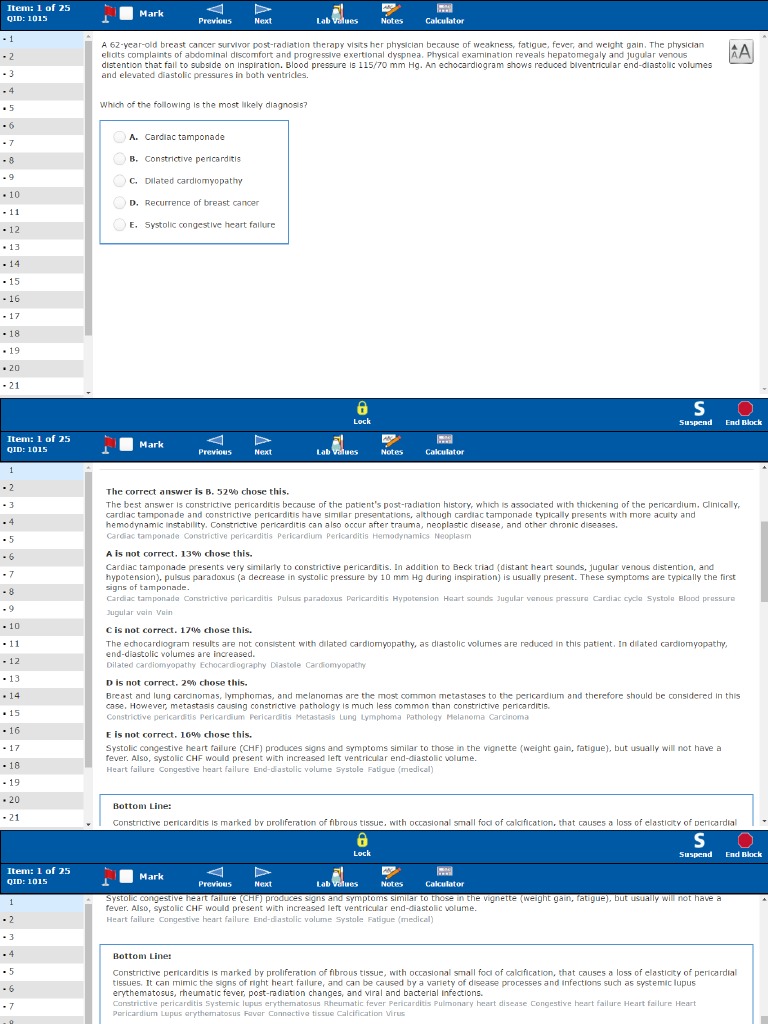 Usmle RX Qbank 2017 Step 1 Cardiology Physiology | PDF | Myocardial Infarction | Heart
