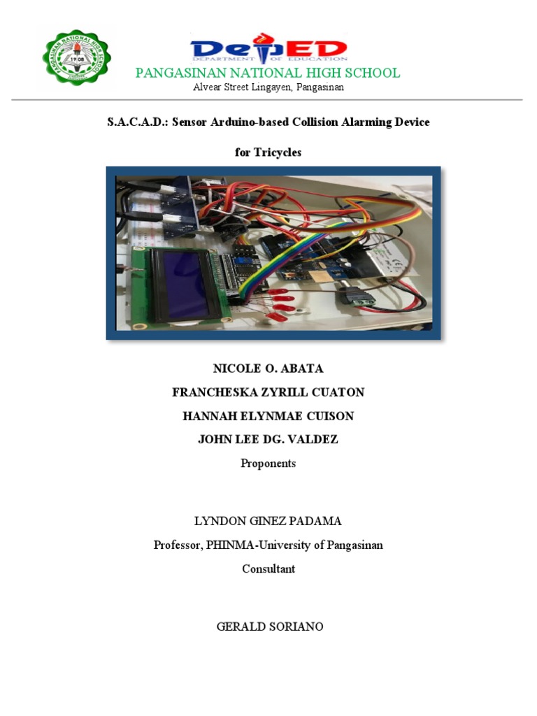 SACAD: Sensored Arduino-Based Collision Alarming Device For Tricycles | PDF | Arduino | Traffic ...