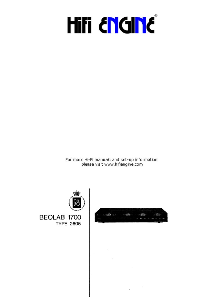 Bang and Olufsen Beolab 1700 SCH | PDF