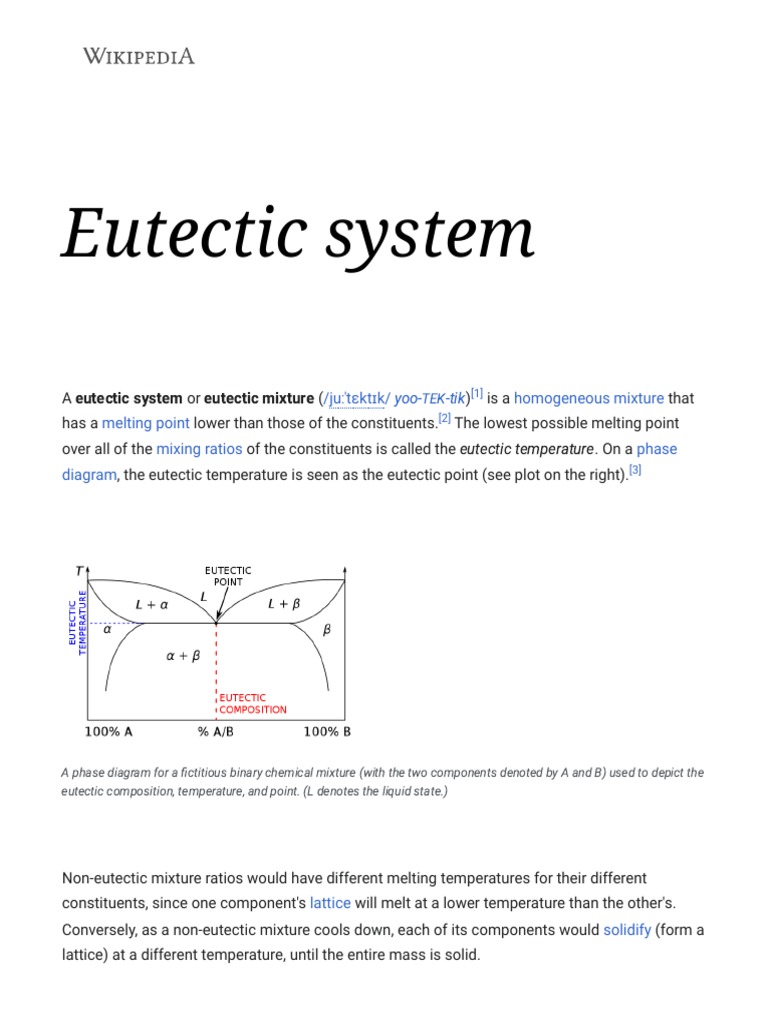 Eutectic System - Wikipedia | Download Free PDF | Phases Of Matter ...