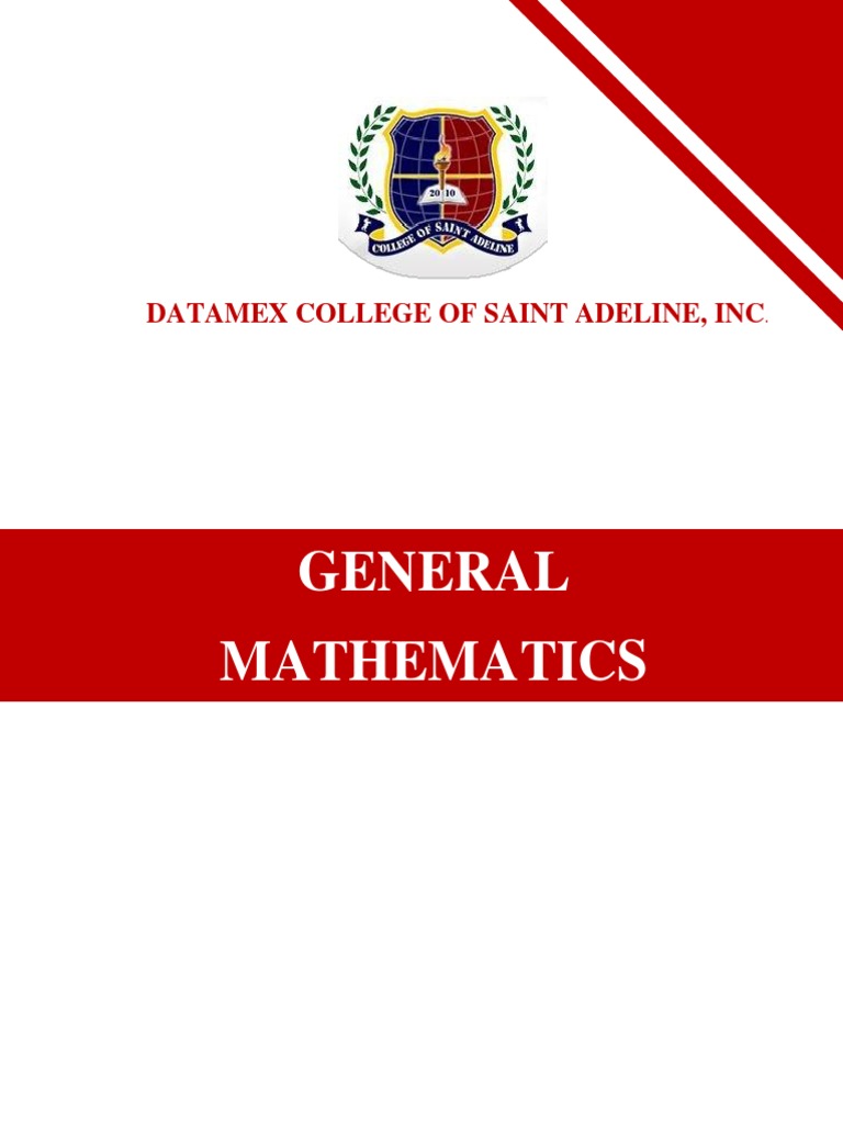 General Mathematics Dcsa Module Pdf Function Mathematics Polynomial