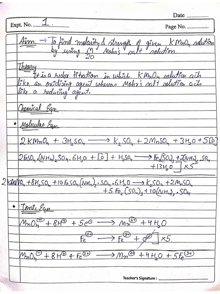 Unity Chemistry Practicall | PDF