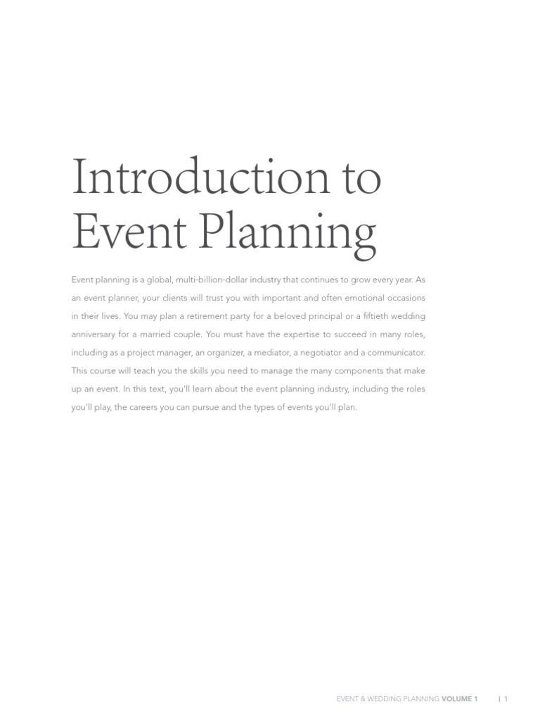 Introduction to Event Planning Skills | PDF | Funeral | Baptism
