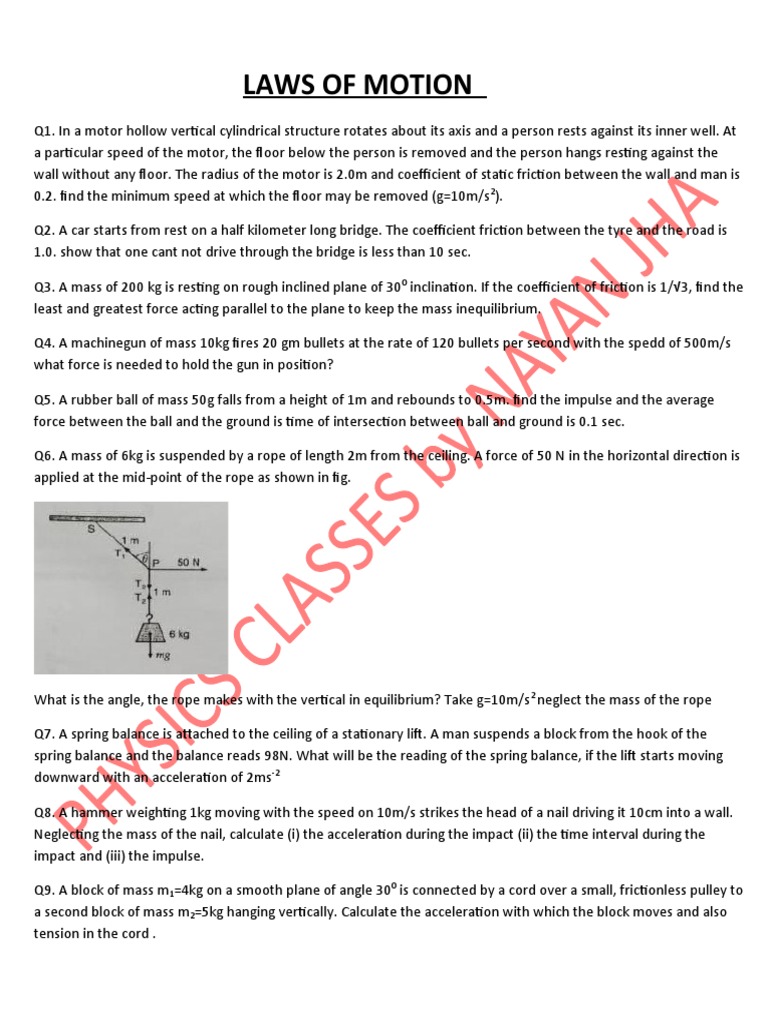 Laws of Motion 1 | PDF | Force | Friction