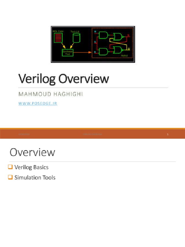Verilog Overview 56313901 | PDF Verilog Overview 56313901 | PDF