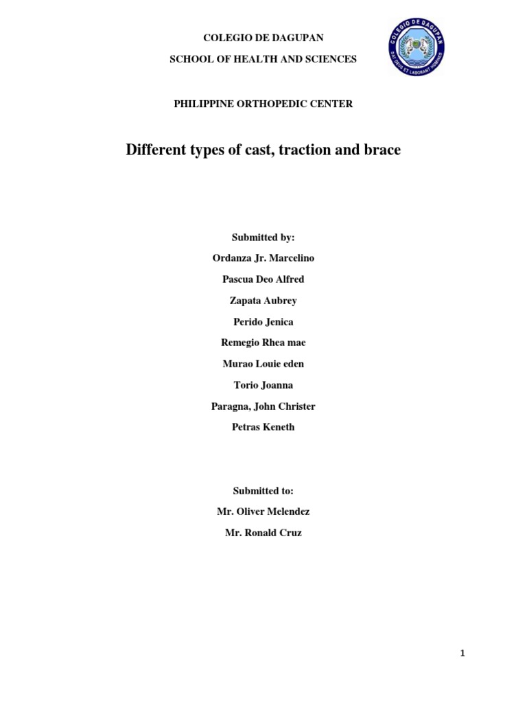 Casts and Traction Types Overview | PDF | Vertebral Column | Pelvis