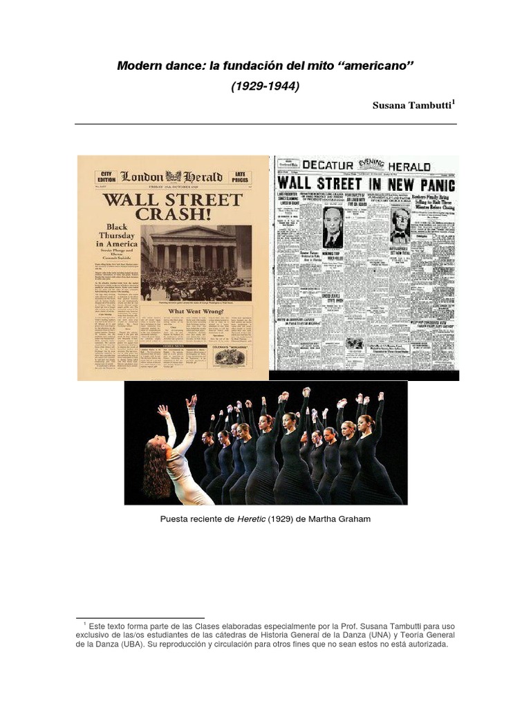 Tambutti - Modern Dance: La Fundación Del Mito Americano (1929 - 1944) | PDF | Bailes | Los ...