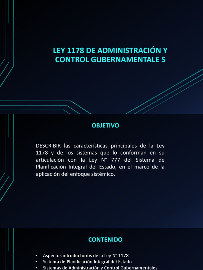 Enfoque de la Ley 1178 y su Aplicación | PDF | Presupuesto | Planificación