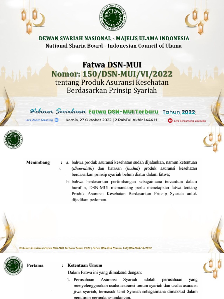 Fatwa DSN-MUI Asuransi Kesehatan 2022 | PDF