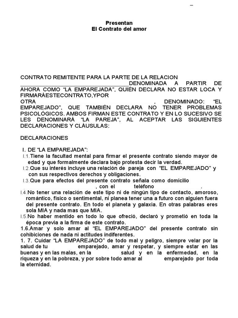 Contrato de Amor | PDF | Amor | Violencia