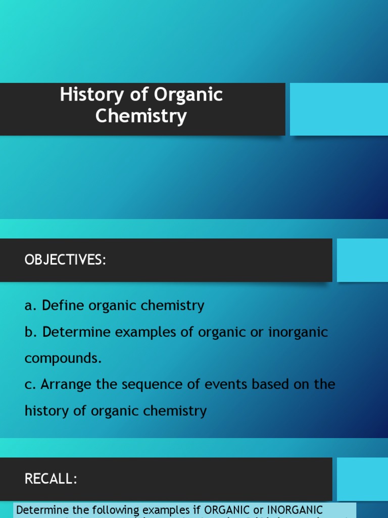 History and Evolution of Organic Chemistry | PDF | Chemistry | Organic ...