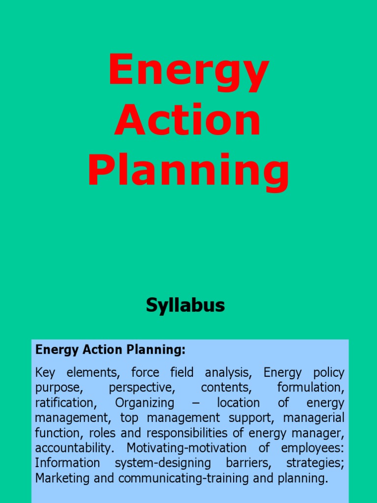 Energy Action Planning Syllabus Guide | PDF | Energy Management | Policy