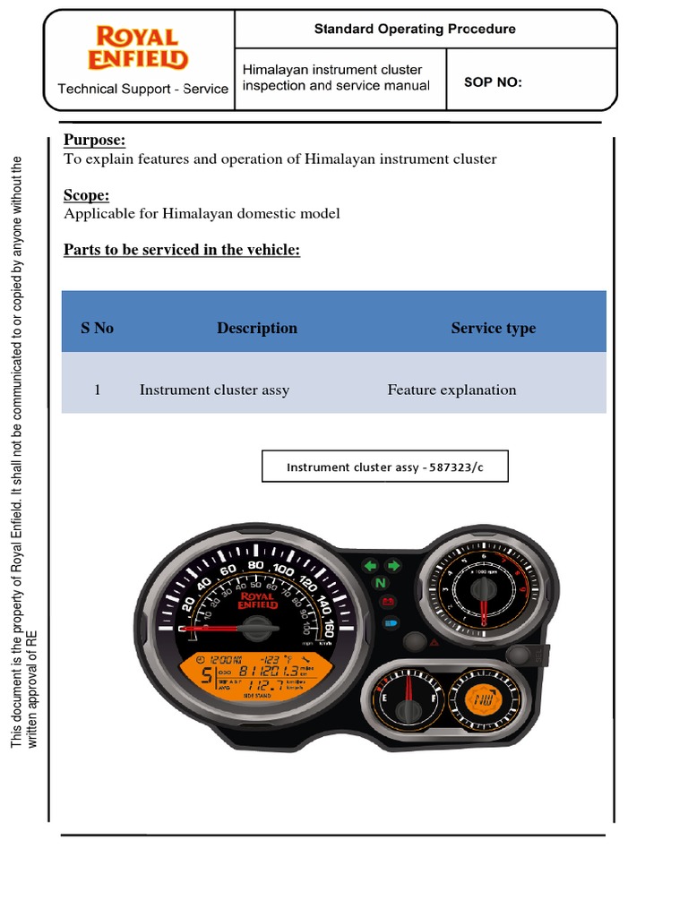 SOP For Himalayan Instrument Cluster | PDF | Compass | Calibration