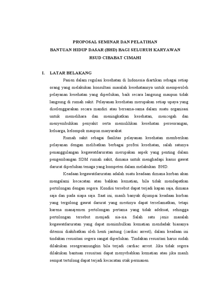 Proposal Pelatihan BHD | PDF