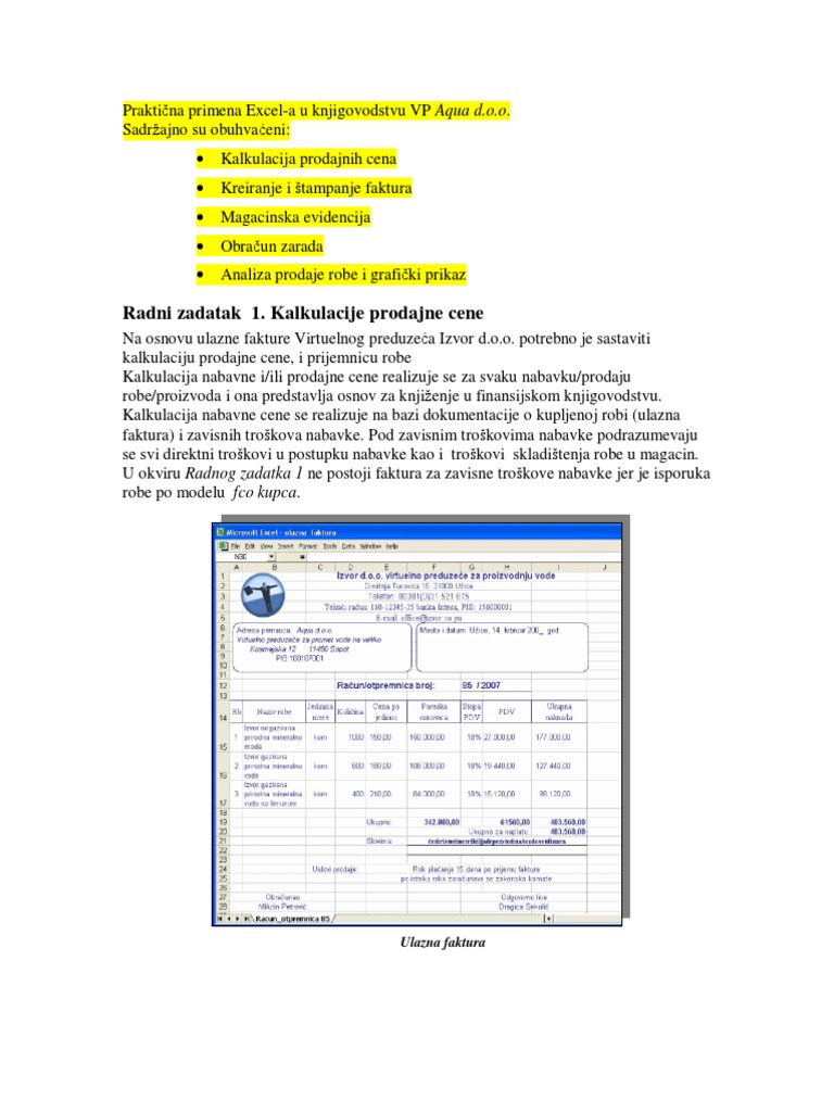 Prakticna Primena Excela U Knjigovodstvu | PDF