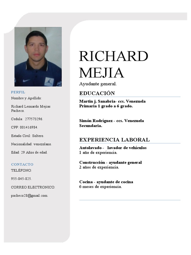 Richard Mejia CV | PDF