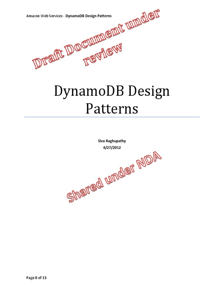 Dynamodb Design Patterns Pdf Database Index Data Management 
