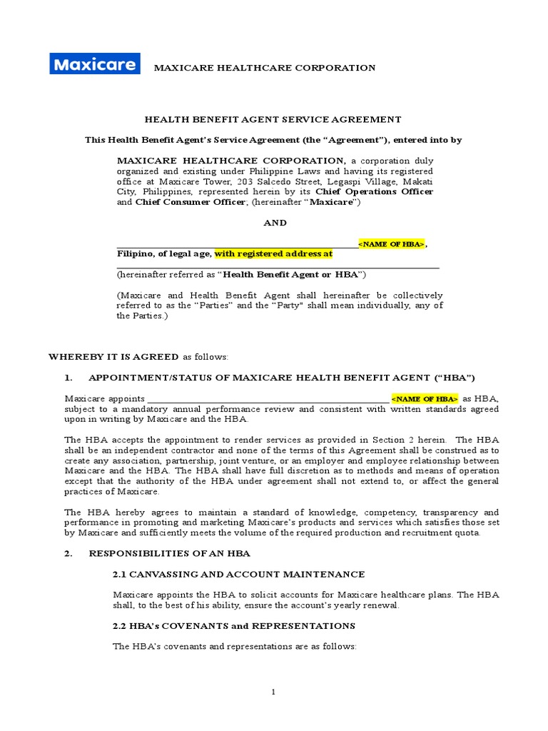 Service Agreement HBA | PDF | Trade Secret | Indemnity