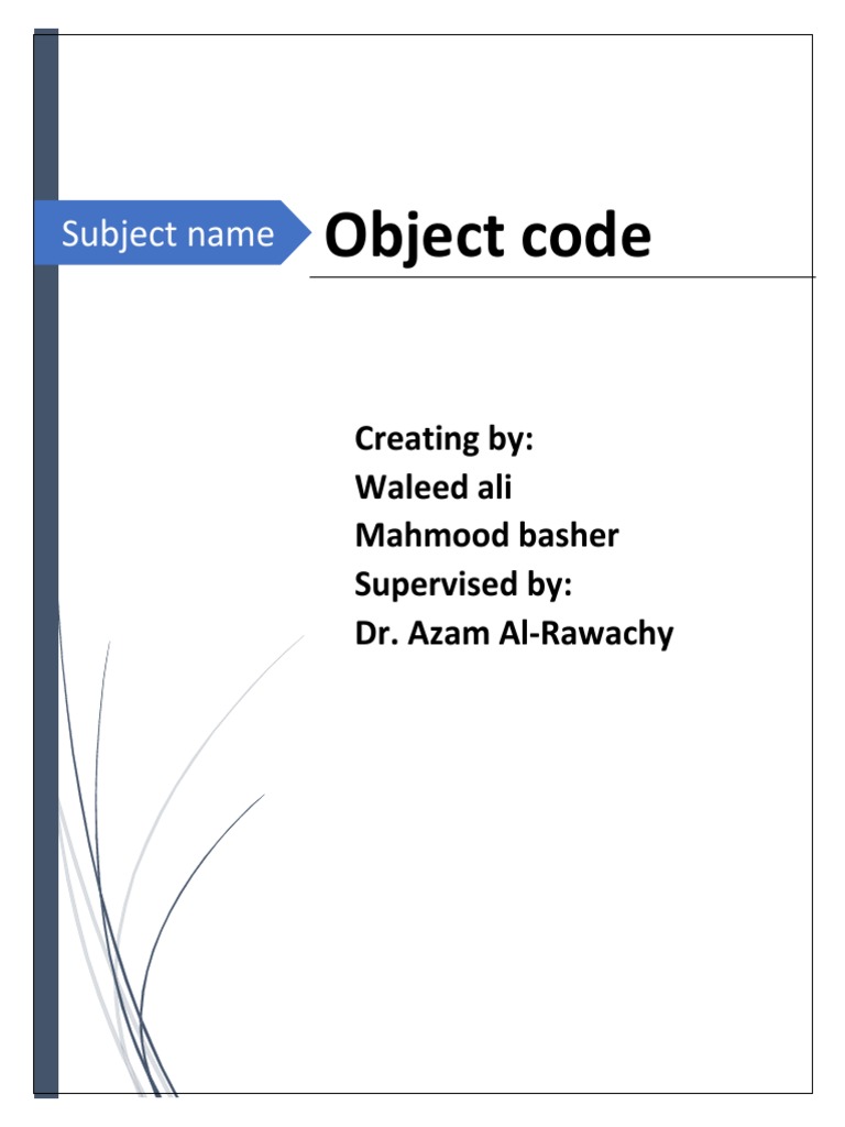 Definition Of Object Code Pdf Source Code Compiler