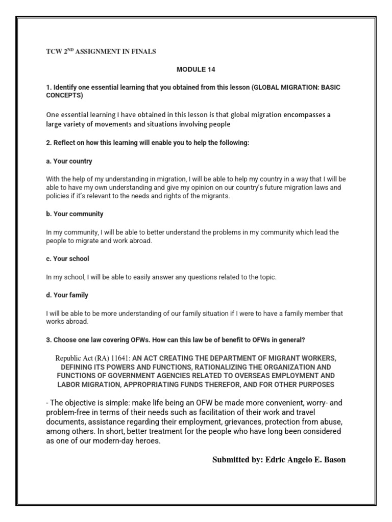 TCW Finals Assignment 2 | PDF