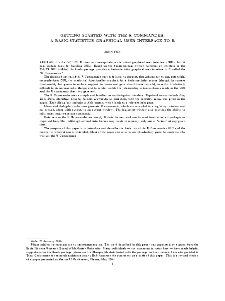 Basic Stat and GUI in R | PDF | R (Programming Language) | Command Line Interface
