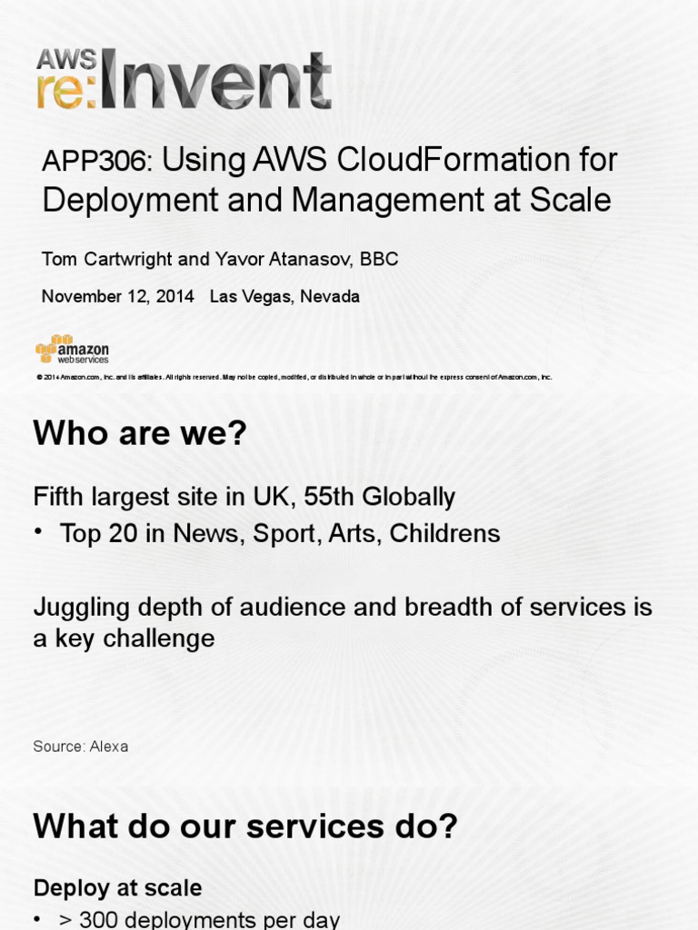 App306 Using Aws Cloudformation For Deployment And Management At Scale Pdf Amazon Web