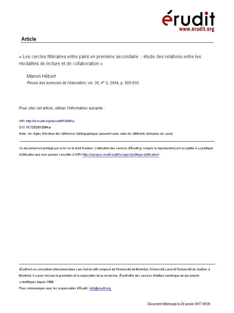 Cercles Litteraires | PDF | Méthode d'enseignement | Esthétique