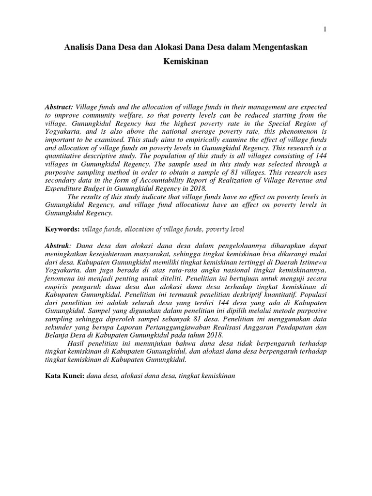 Full Paper - Analisis Dana Desa Dan Alokasi Dana Desa Dalam ...