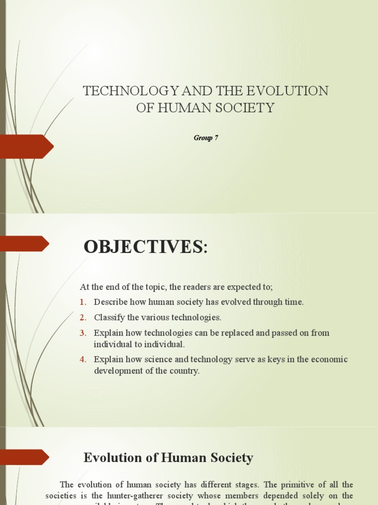 Technology and The Evolution of Human Society | PDF | Society | Labour ...