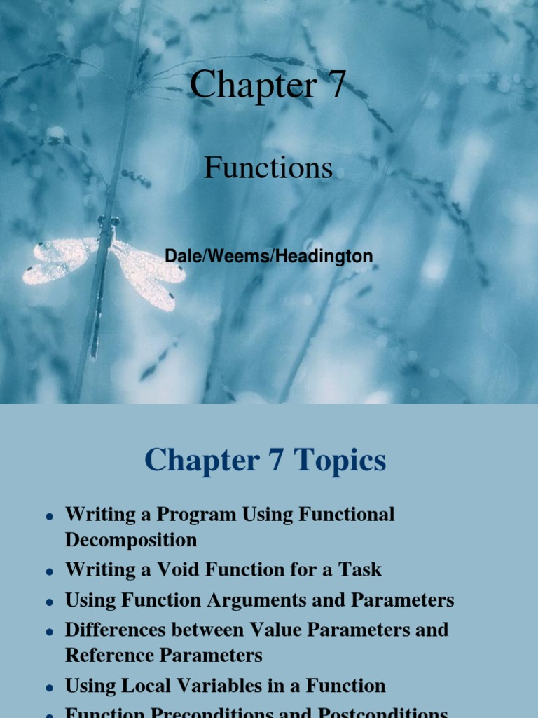 Chapter 07 Pdf Parameter Computer Programming Subroutine