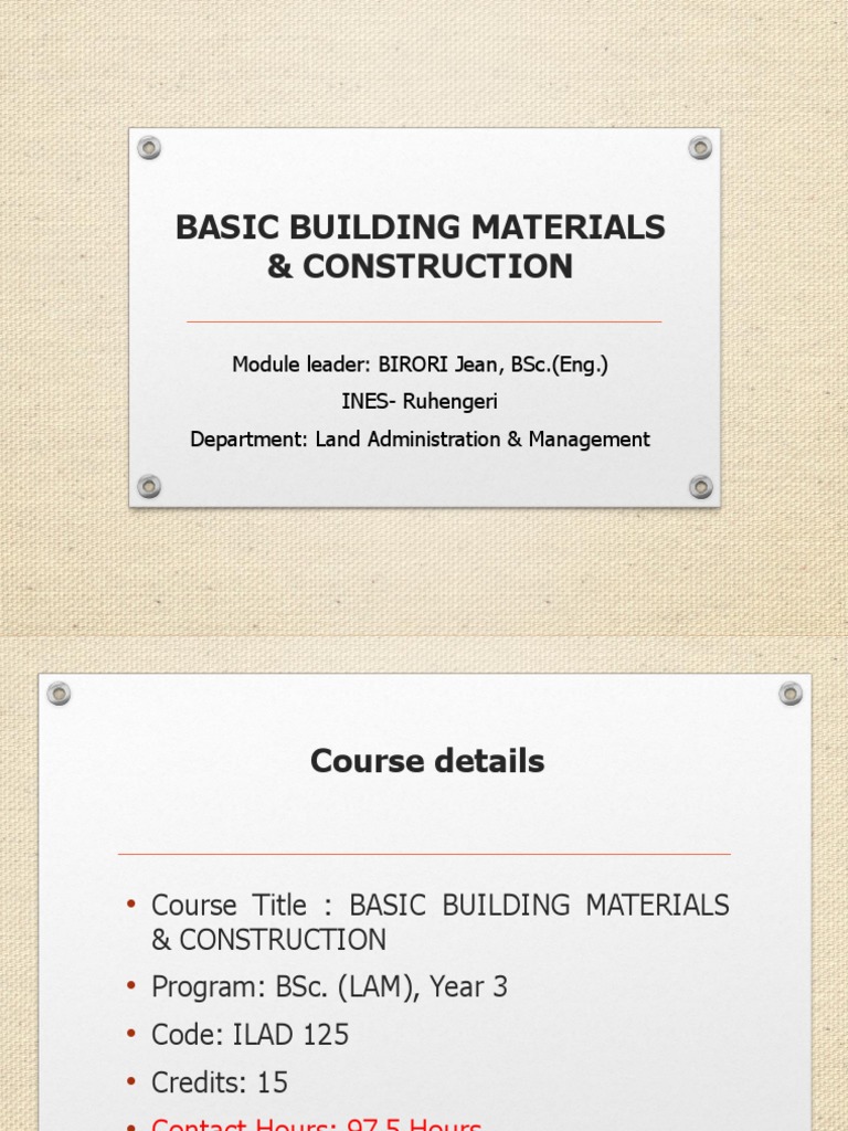 Basic Building Materials and Construction-Part I & II | PDF | Concrete ...