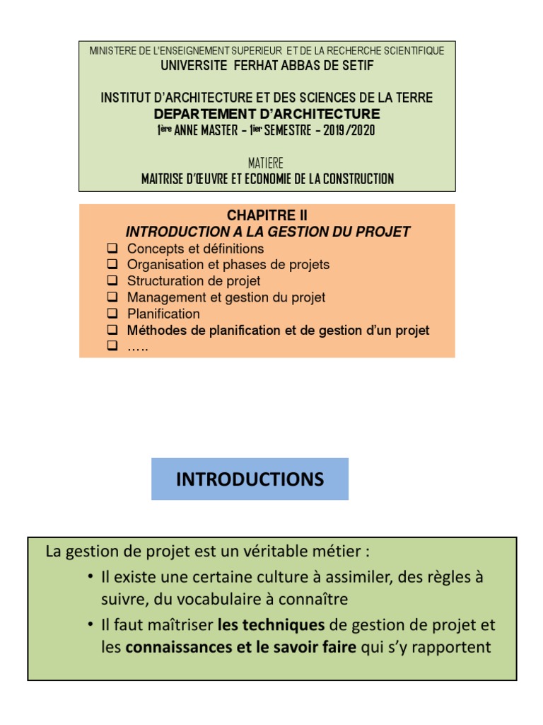 Introduction à la gestion de projet | PDF | Gestion de projet ...